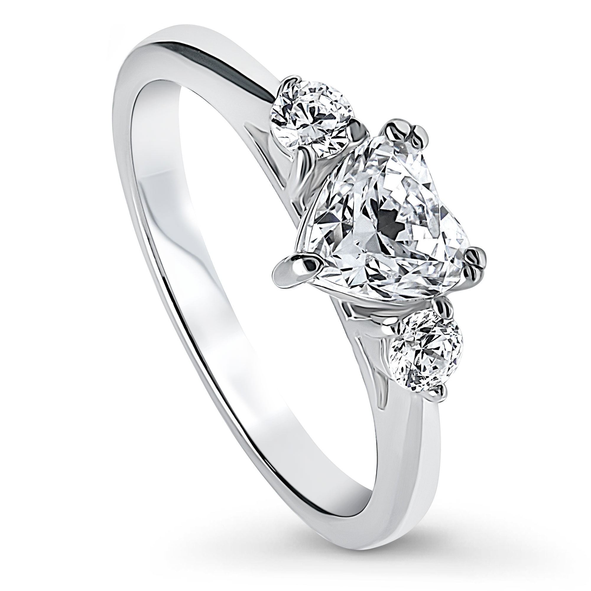 BERRICLE Sterling Silver 3-Stone Wedding Engagement Rings 0.7 Carat ...