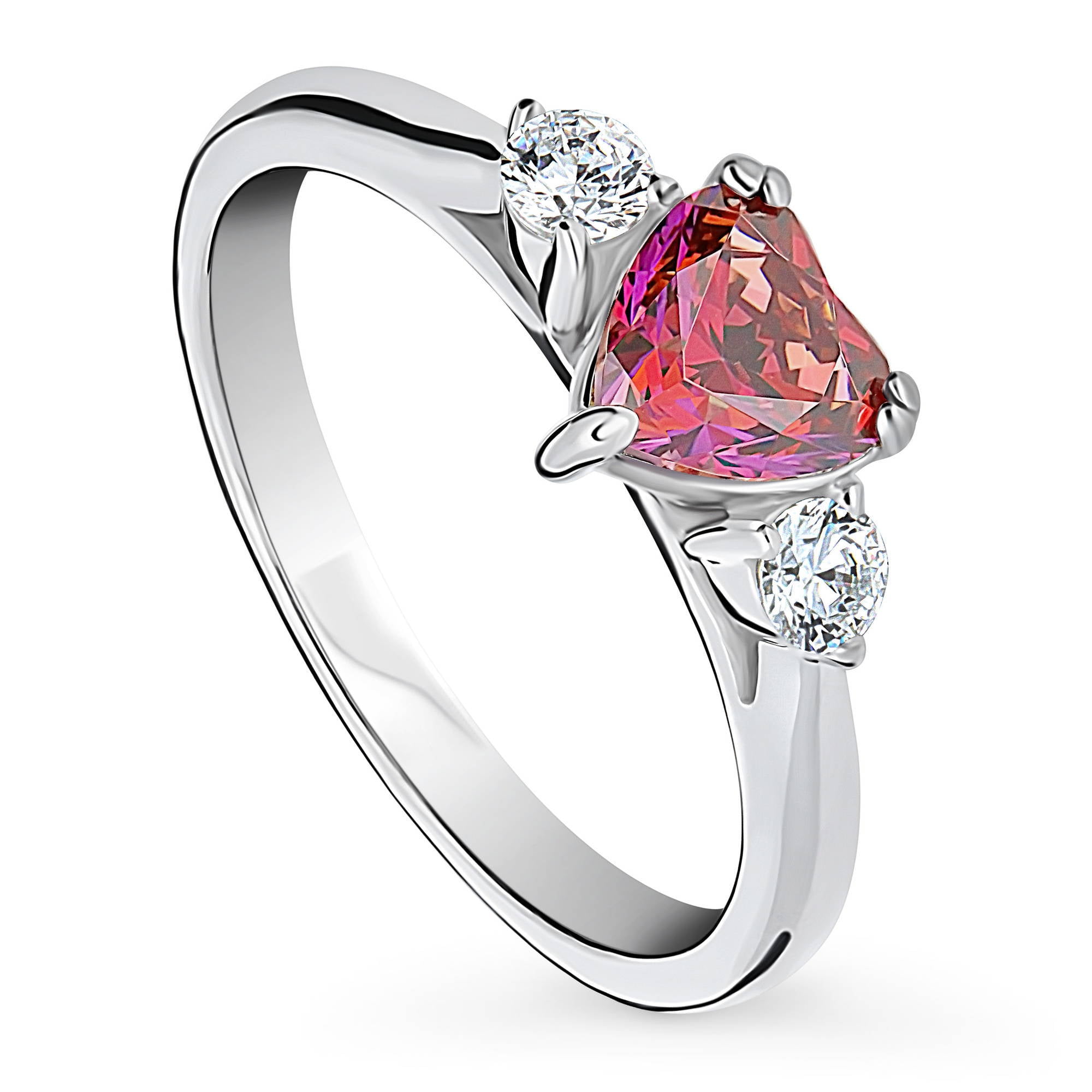 Red Heart Diamond Ring