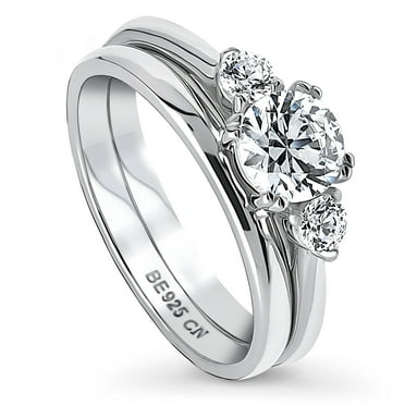 BERRICLE Sterling Silver Solitaire Wedding Engagement Rings 1.6 Carat ...