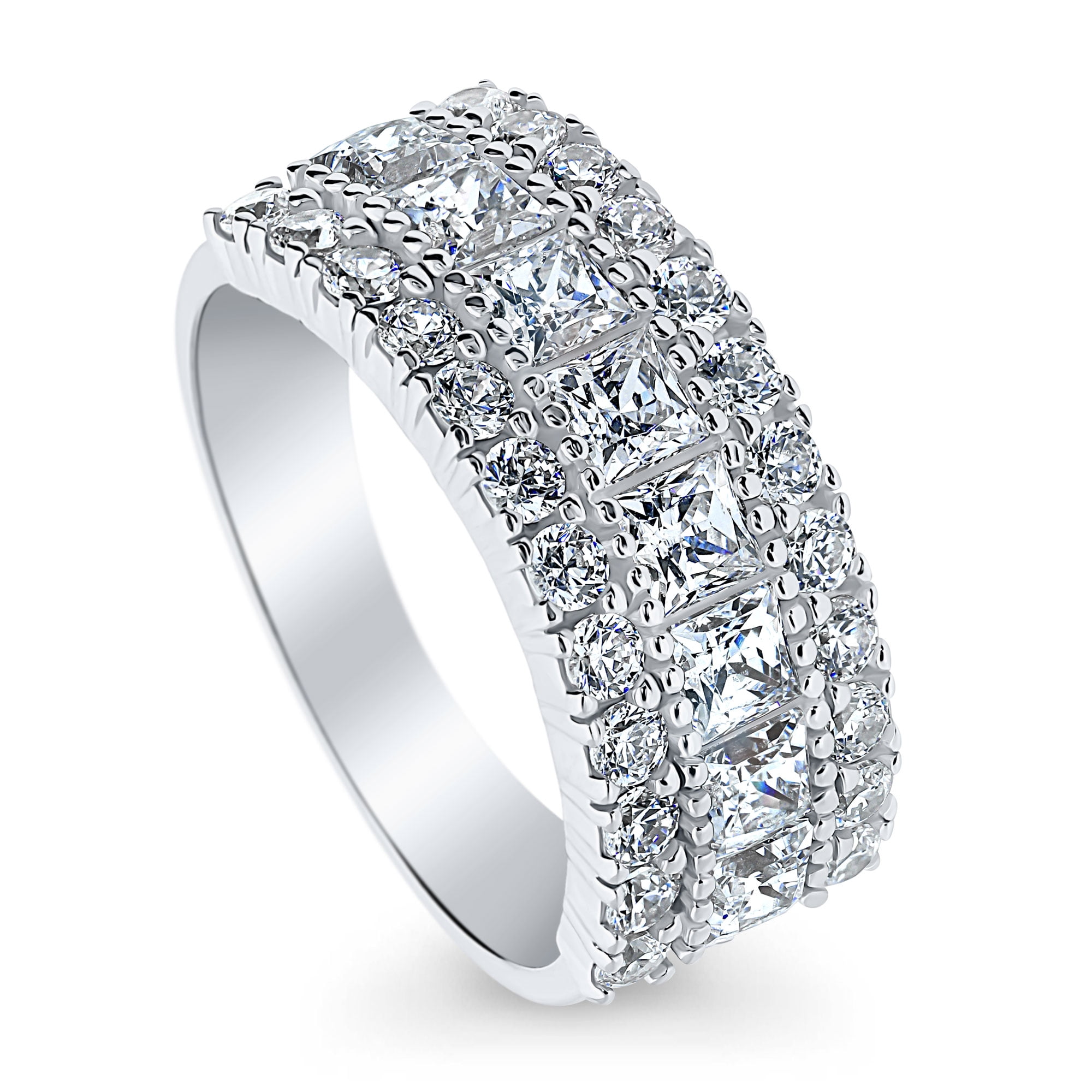BERRICLE Sterling Silver Wedding Ring, Cubic Zirconia CZ Anniversary ...