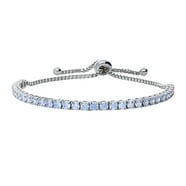 Sterling Silver Multi-Color CZ Tennis Bracelet - Walmart.com