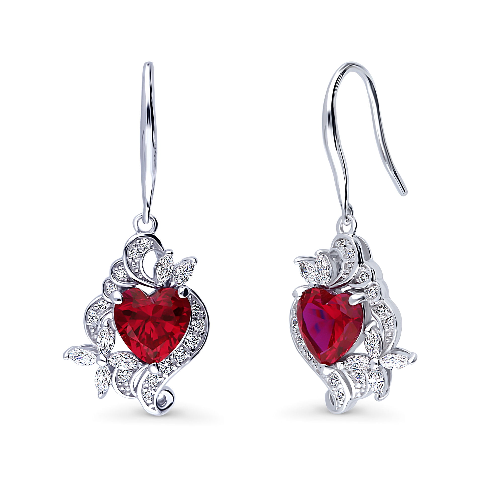 BERRICLE Sterling Silver Heart Cubic Zirconia CZ Flower Fashion Fish ...