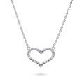 BERRICLE Sterling Silver Open Heart Cubic Zirconia CZ Fashion Pendant ...