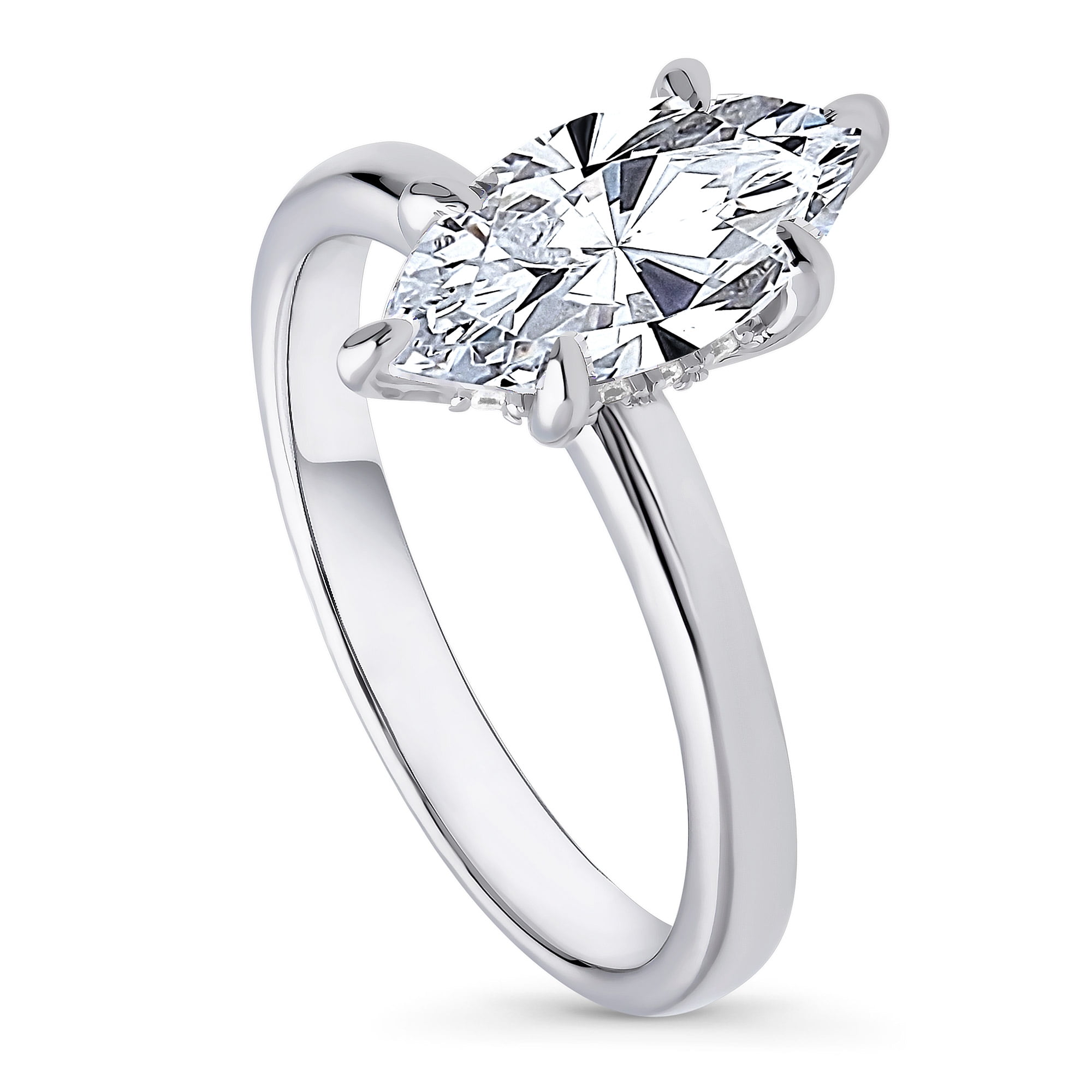 BERRICLE Sterling Silver Solitaire Wedding Engagement Rings 1.6 Carat ...