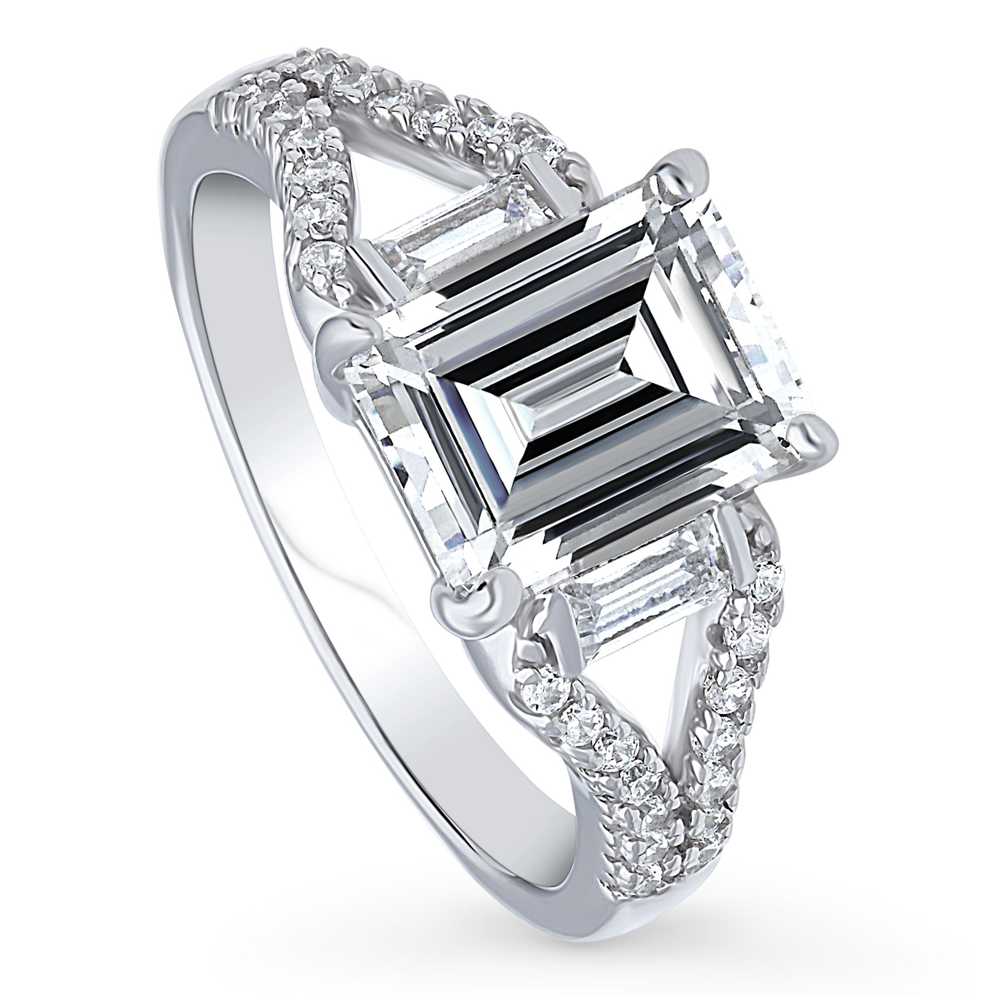 BERRICLE Sterling Silver Solitaire Wedding Engagement Rings 2.6 Carat ...