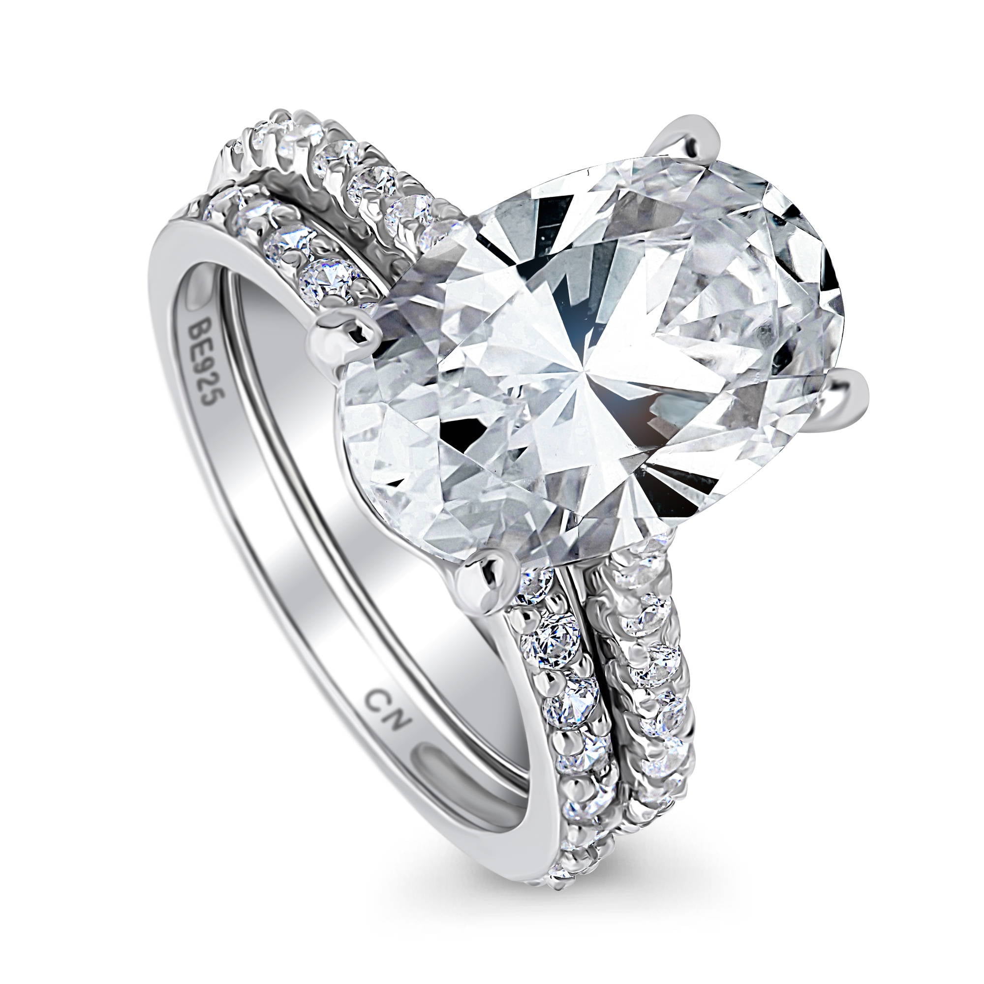 BERRICLE Sterling Silver Solitaire Wedding Engagement Rings 5.5 Carat ...
