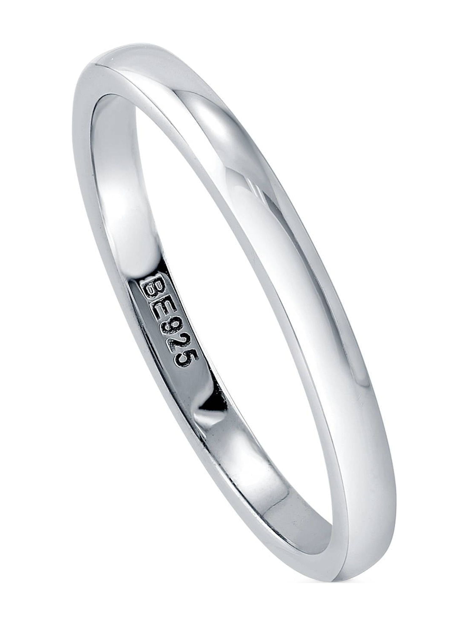 BERRICLE Sterling Silver Wedding Rings Band for Unisex, Rhodium Plated ...