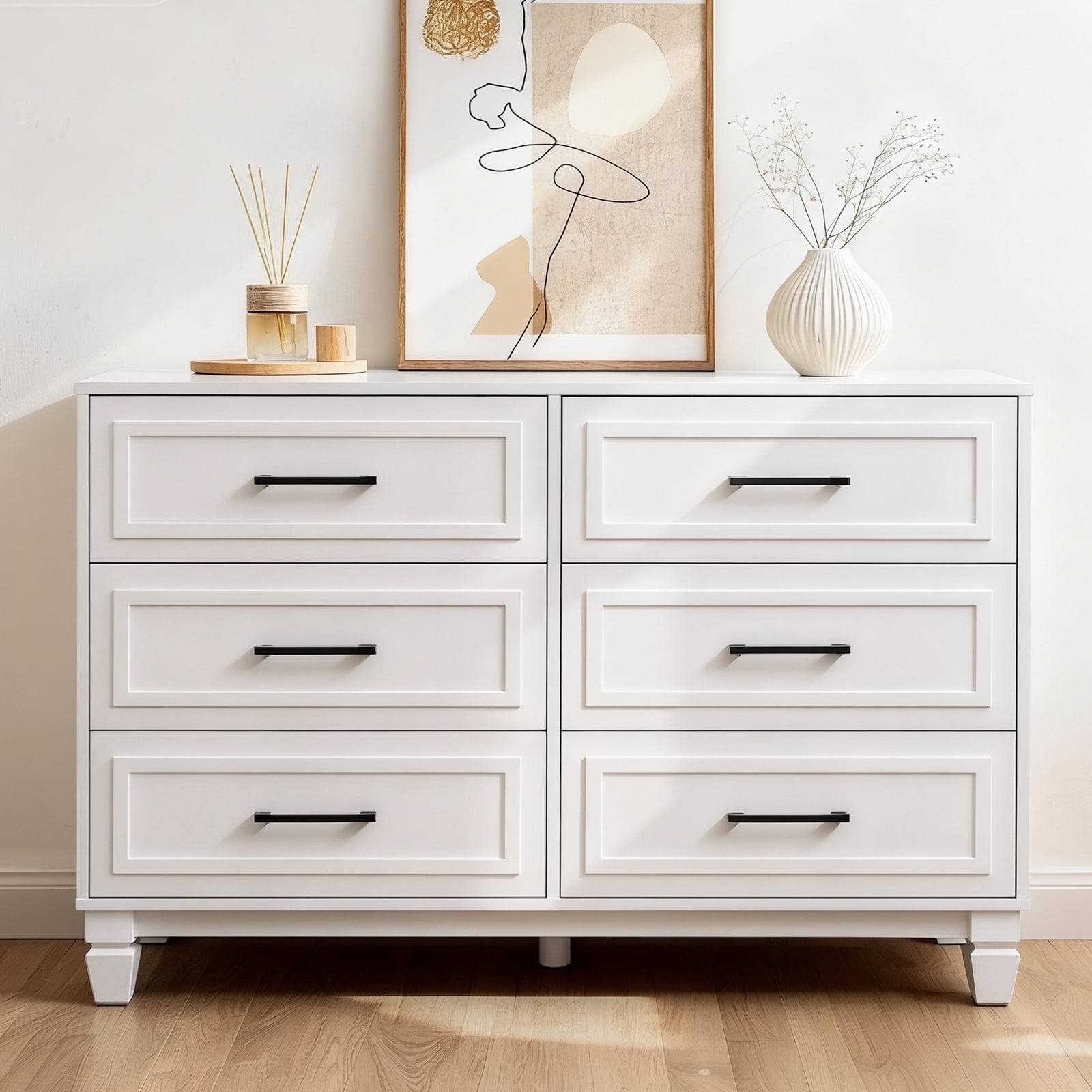 BERRY NEST Farmhouse 6 Drawers Dresser for Bedroom, Baby Dresser for ...