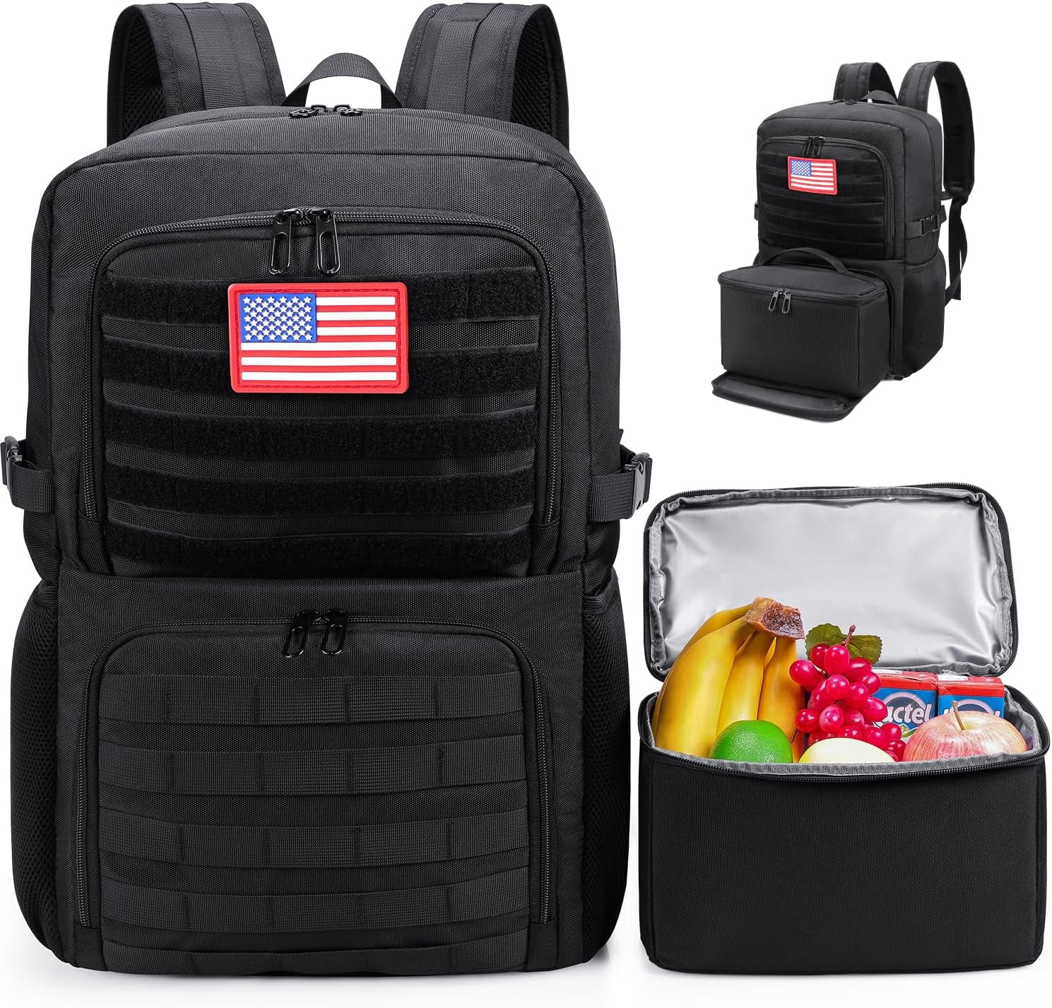 BERTASCHE Lunch Backpack, Laptop Backpack 15.6 inch Work Backpack w/Insulated Cooler Lunch box ...