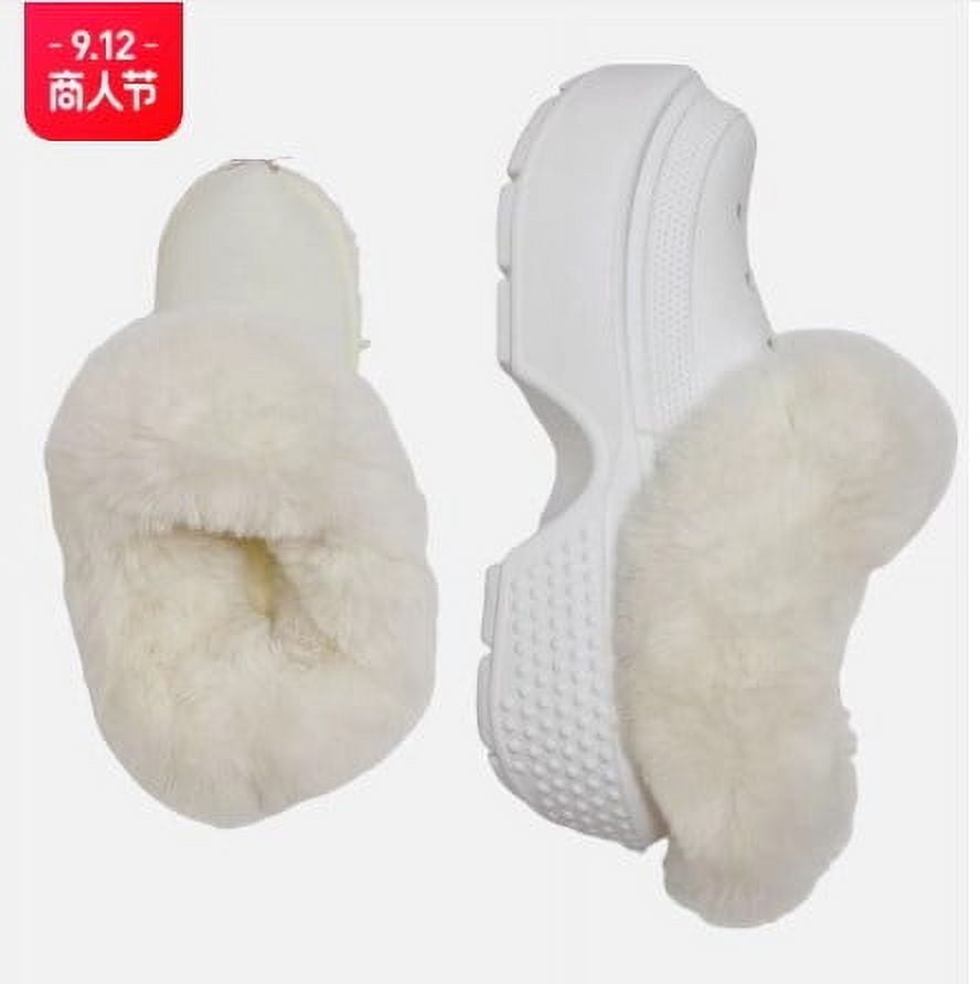 EXHUMKY BERTDOMD 1 Pair Removable and Washable Furry Clogs Thin Shoe ...