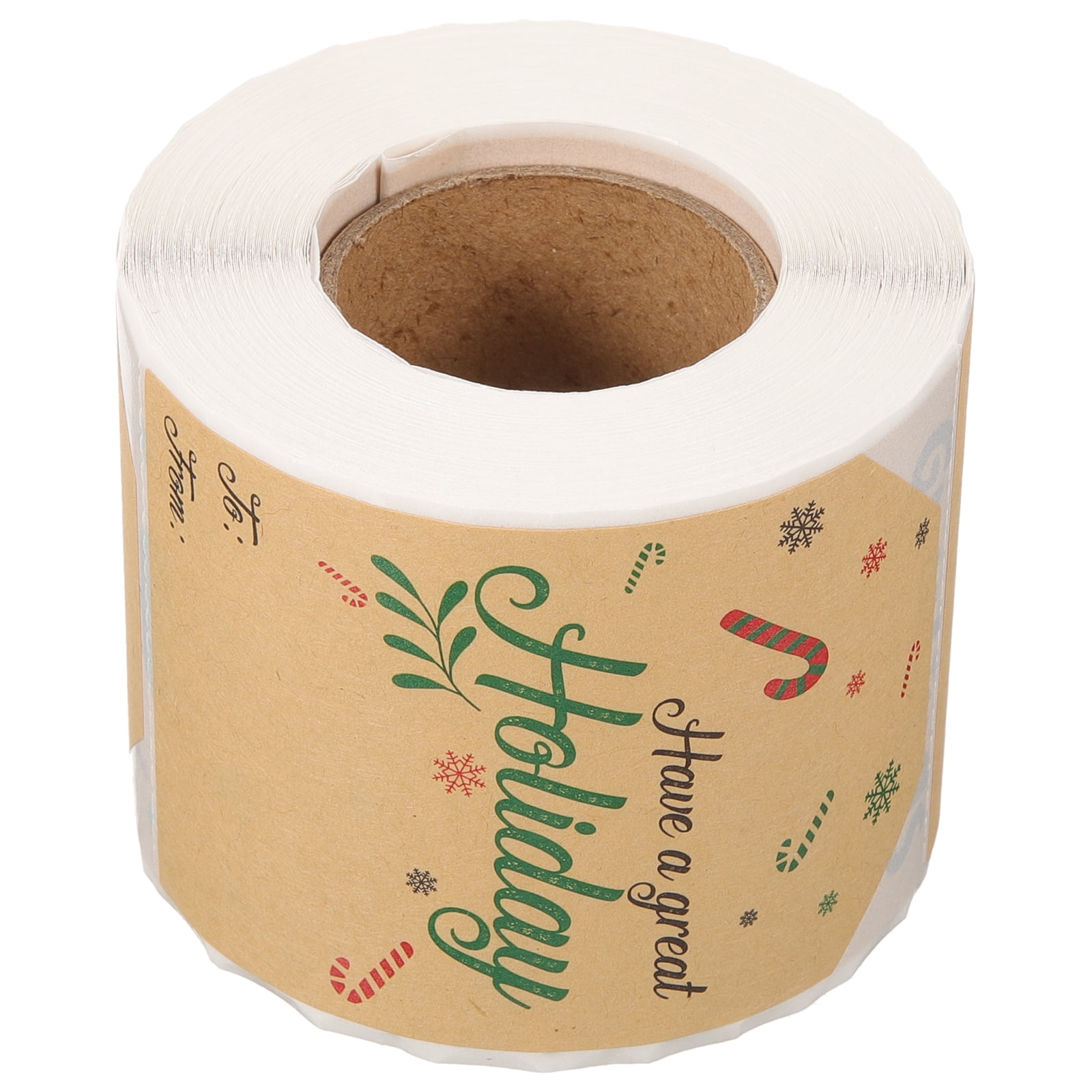 EXHUMKY Rectangular Festive Stickers for Boxes and Cards 1 Roll ...