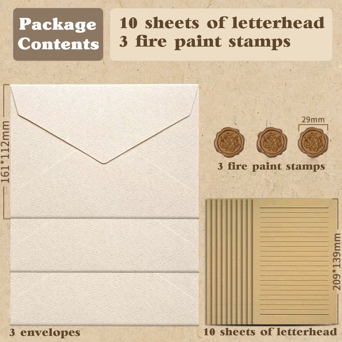 BERTDOMD 1 Set Letter Paper Kit Letter Writing Paper Decorative ...