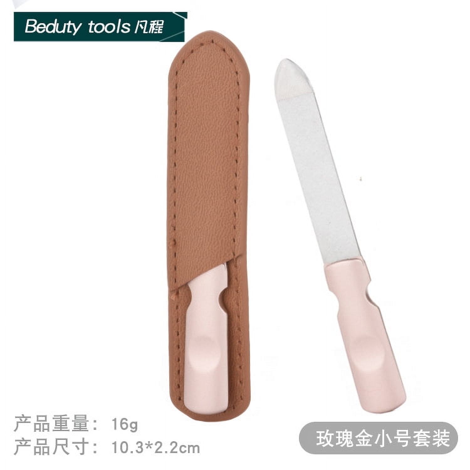 Stainless Steel Nail Buffer with PU Leather for Daily Use Portable and ...