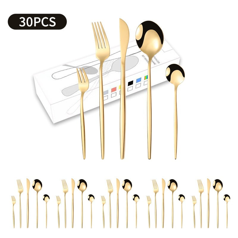 HEMOTON Stainless Steel Set with Golden Cutlery for Home Use Versatile ...
