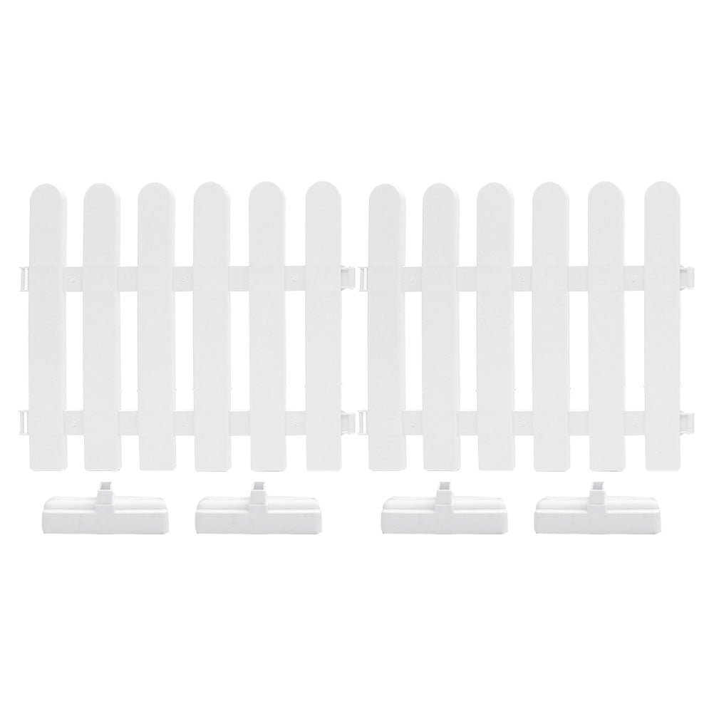EXHUMKY White PVC Garden Edging Set BERTDOMD for DIY Outdoor Yard ...