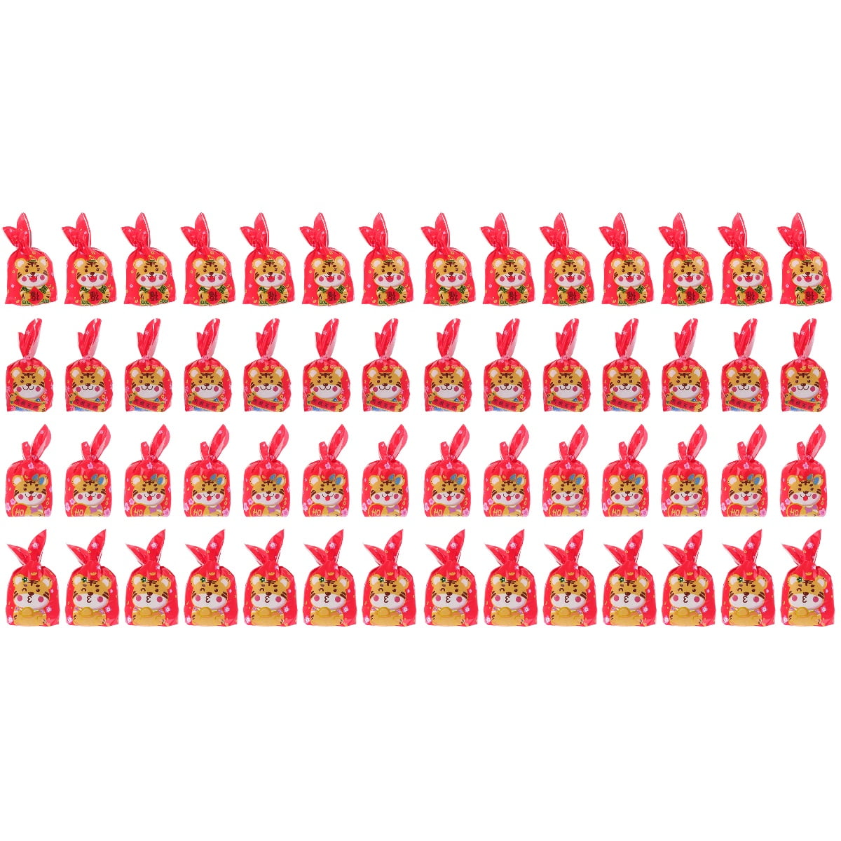 BERTDOMD 100 Pcs New Year Gift Pouches Candy Snacks Storage Bags ...