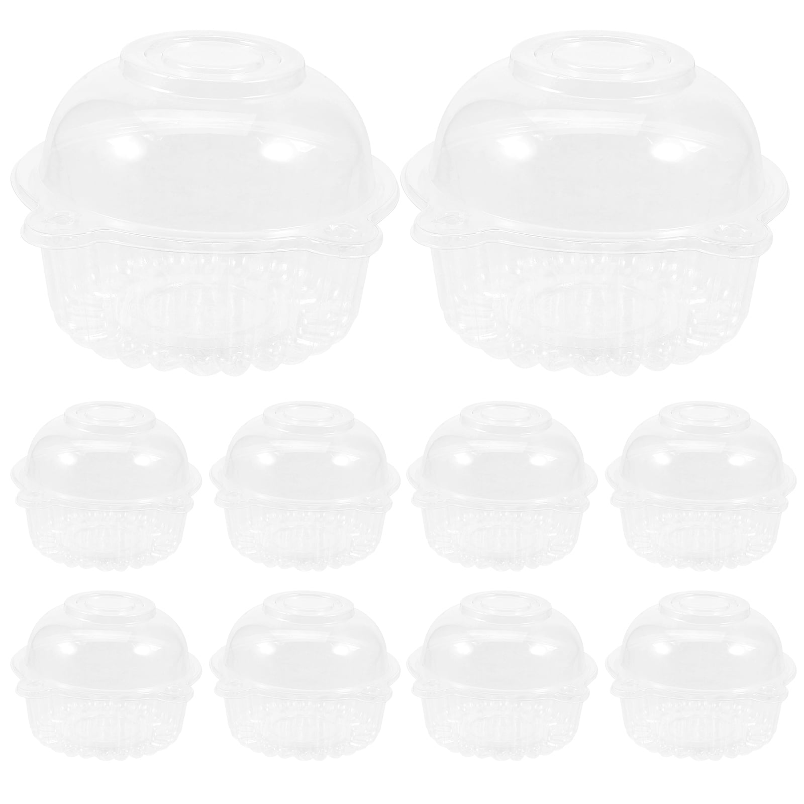 BERTDOMD 100pcs Cupcake Holder Gift Box Clear Plastic Dessert Box ...
