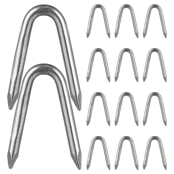 EXHUMKY BERTDOMD 100pcs U Shaped Steel Wire Fasteners for Outdoor ...