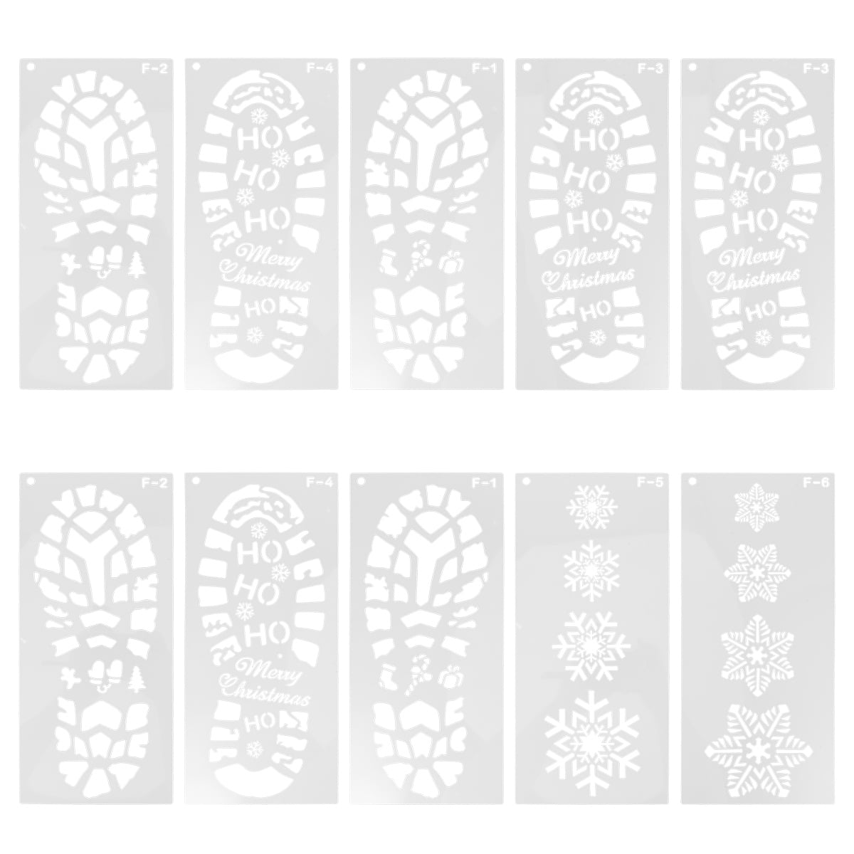 BERTDOMD 10pcs Christmas Footprint Template DIY Snowflake Stencil ...