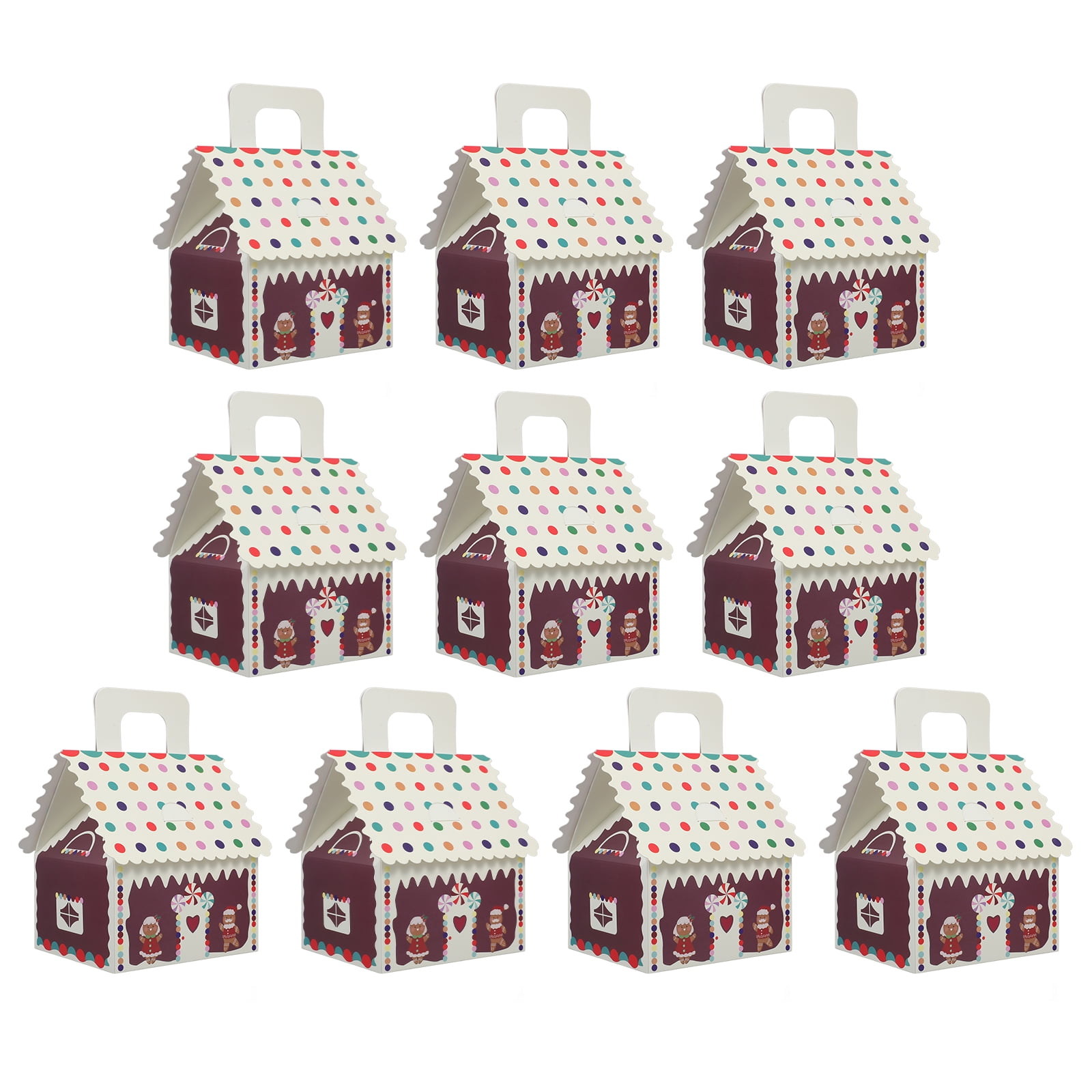 BERTDOMD 10pcs Christmas House Candy Boxes Chocolate Packaging Box For ...