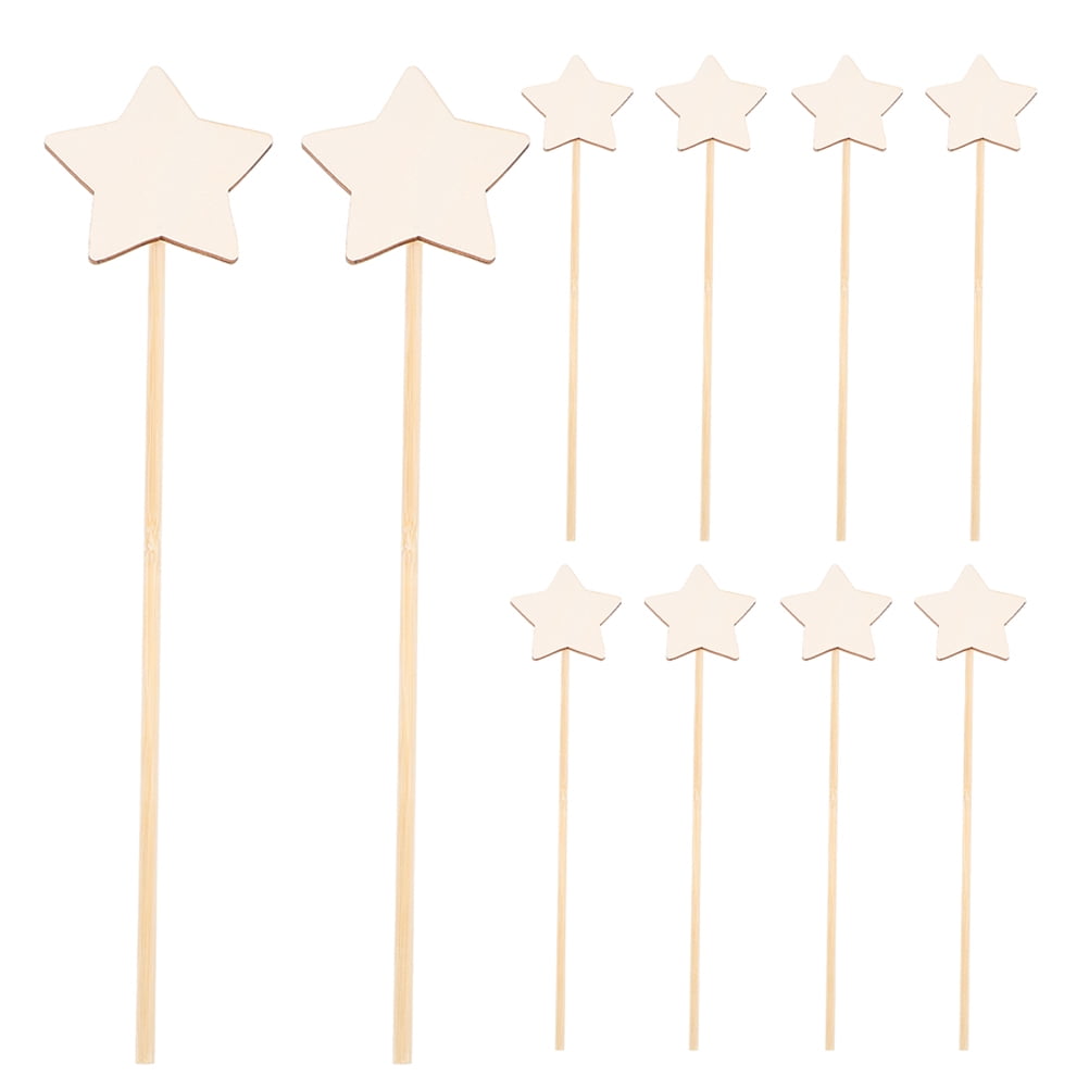 BERTDOMD 10pcs DIY Wooden Star Wands Kits for Kids Make Your Princess ...