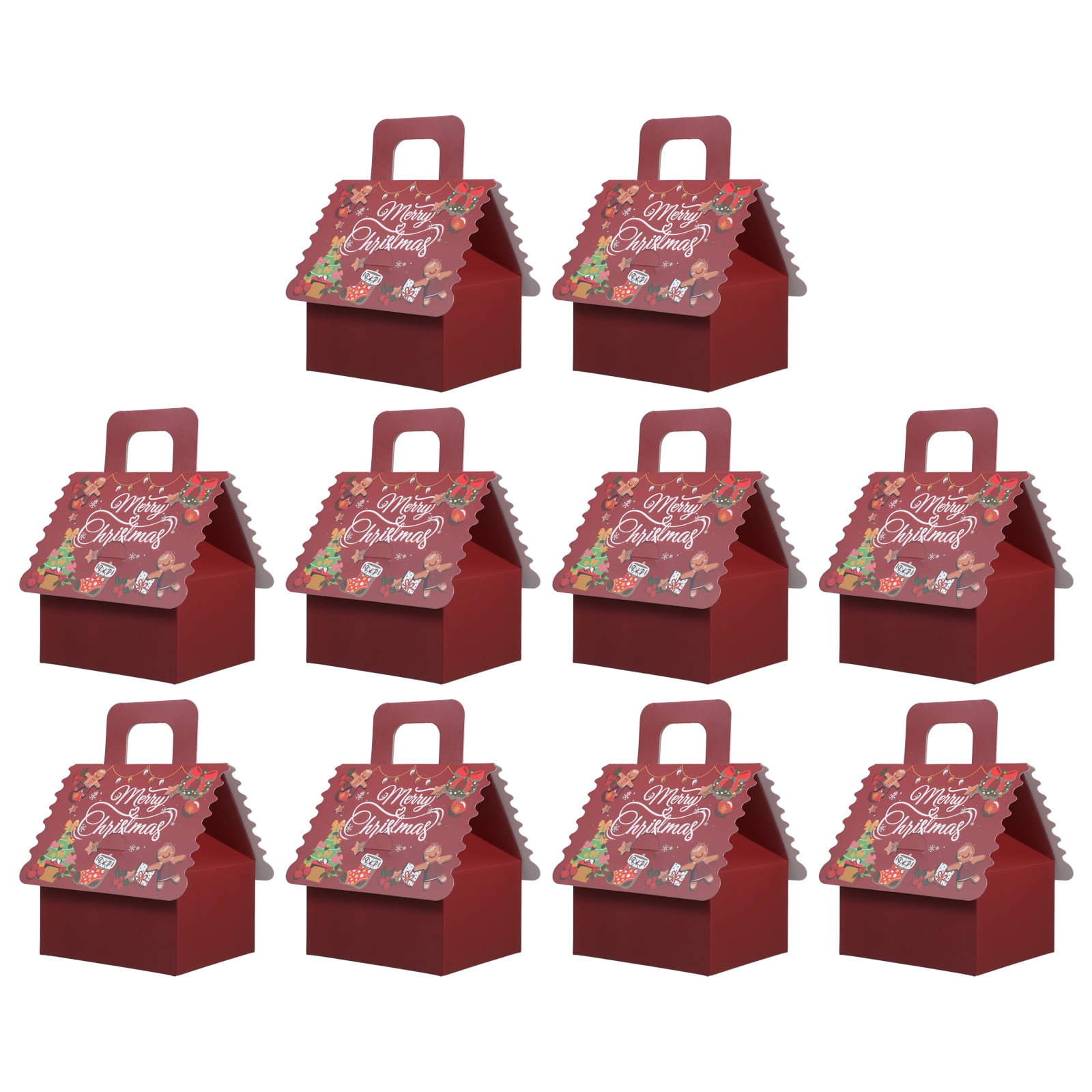 BERTDOMD 10pcs House Shaped Christmas Candy Boxes Gingerbread House ...