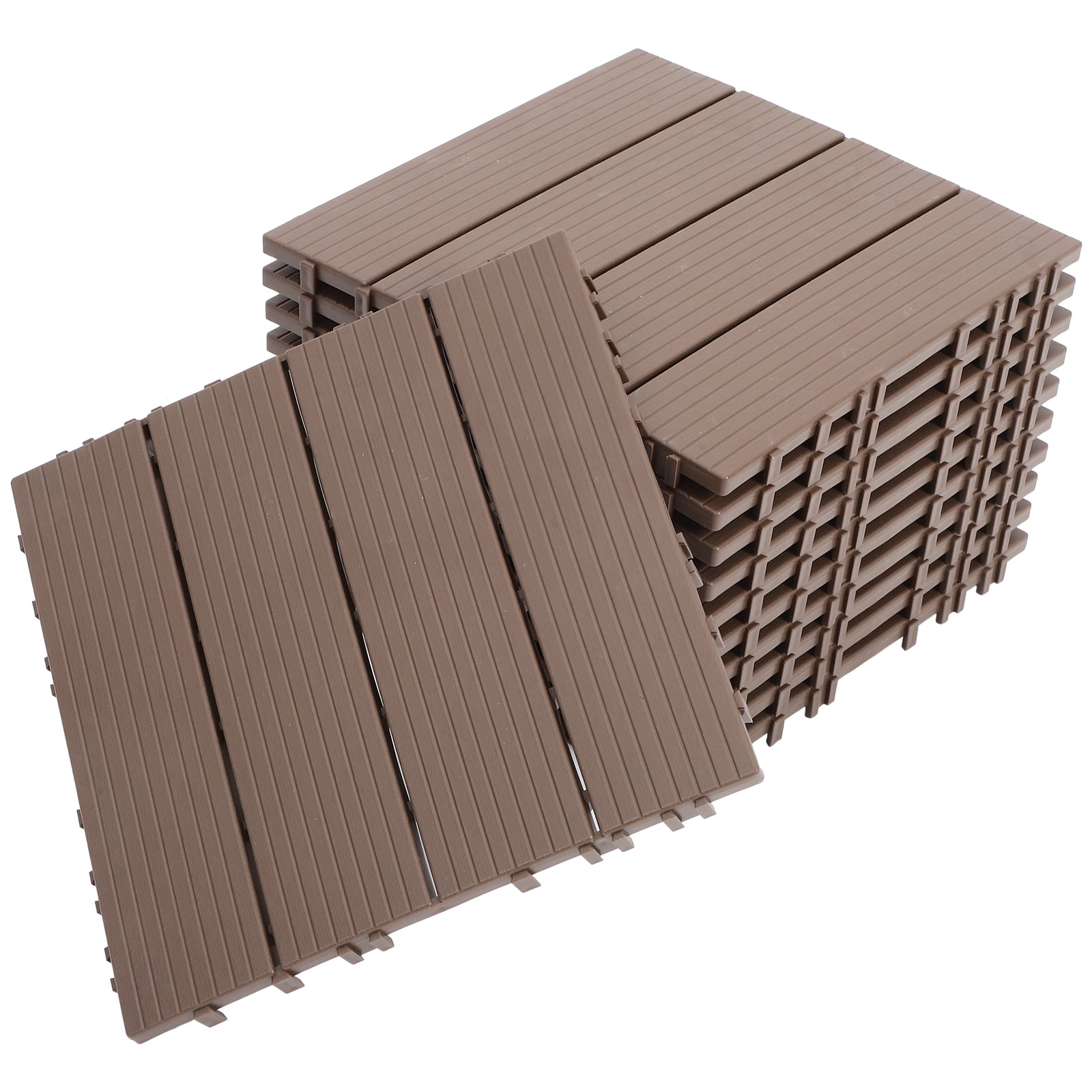 BERTDOMD 11pcs Imitation Wood Interlocking Decking Floor Interlocking ...