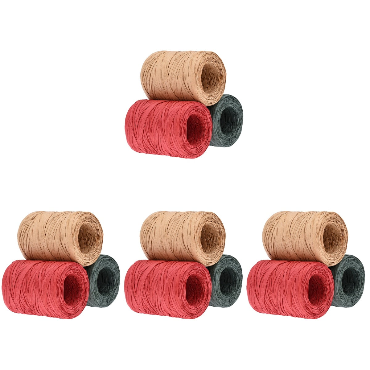 BERTDOMD 12 Rolls of Natural Raffia Straw String Packing Tape Gift ...