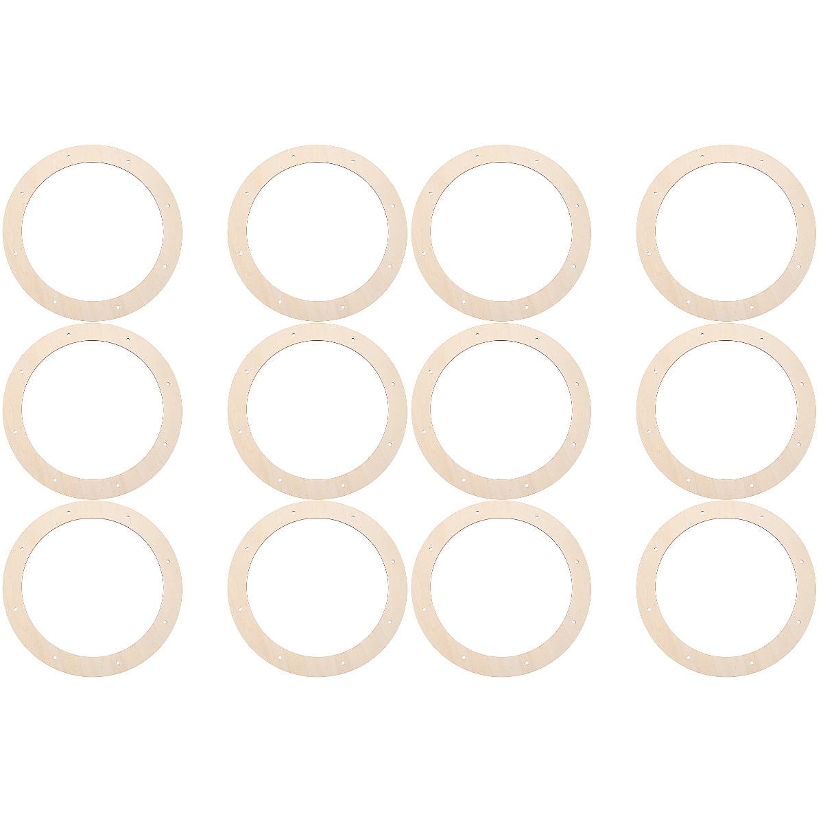 BERTDOMD 12 pcs Wood Circle Wreath Frames Wire Wreath Rings Floral ...