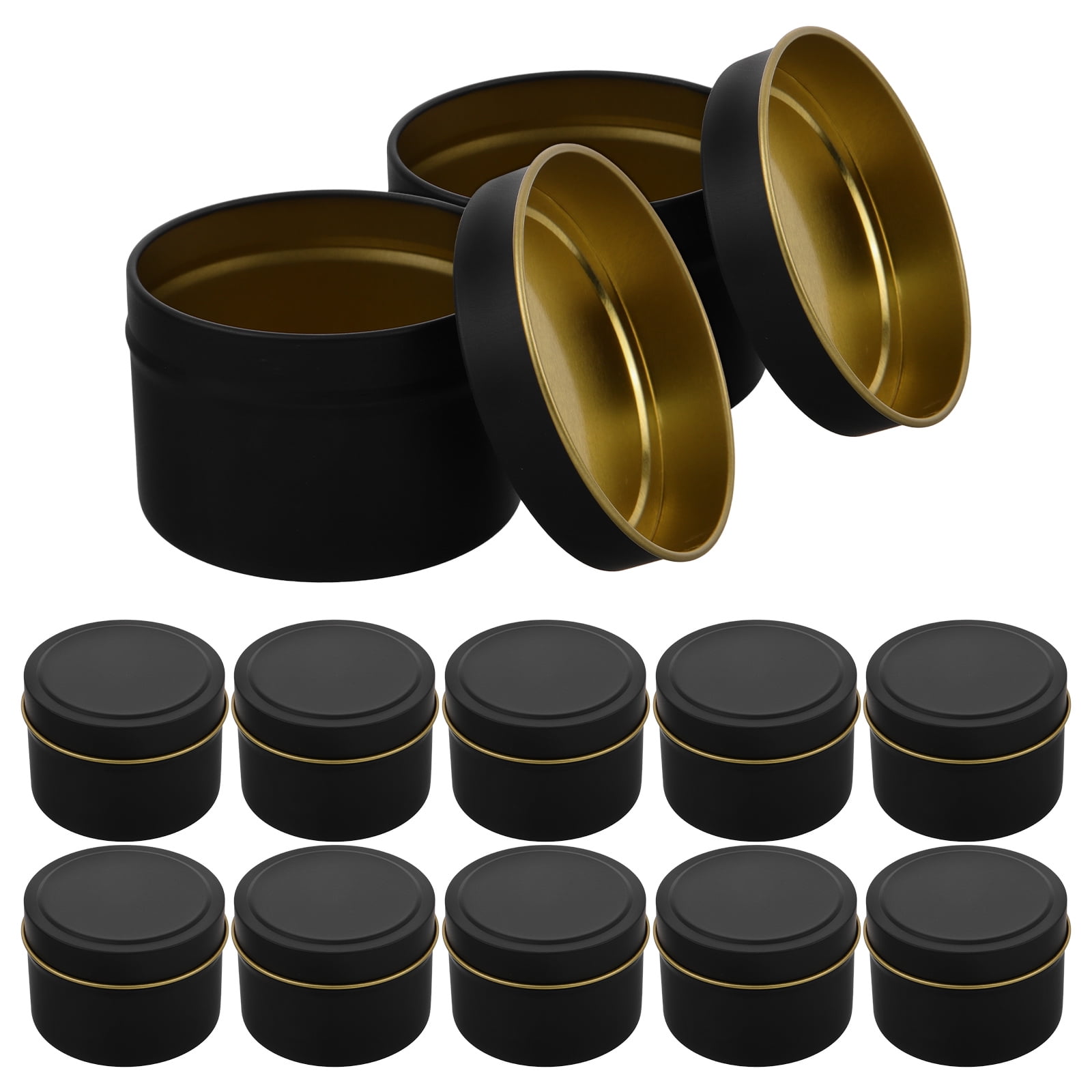 BERTDOMD 12Pcs Candle Jars Empty Candle Metal Jars DIY Candle Jars with ...