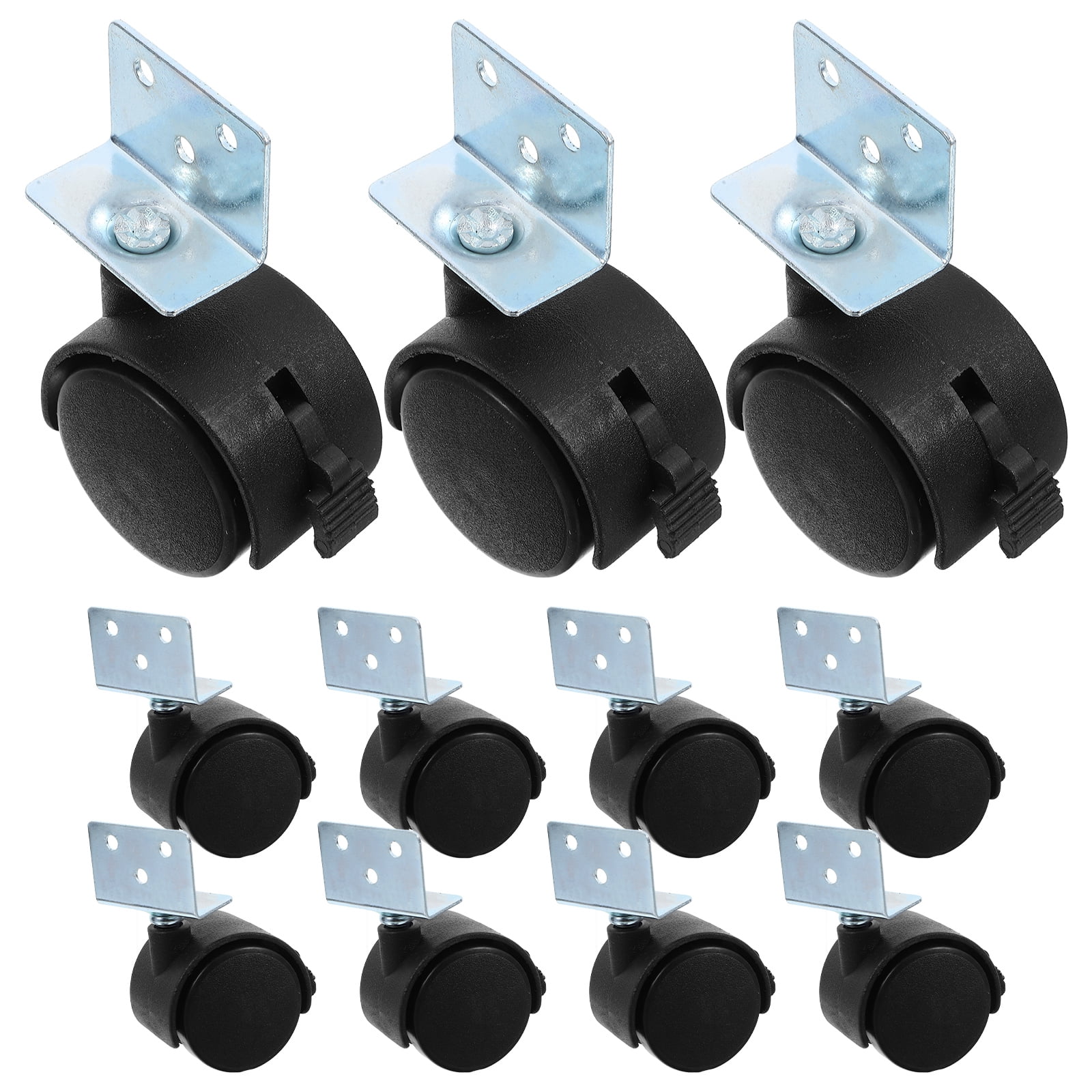EXHUMKY BERTDOMD 12Pcs L Shape Swivel Plate Casters for Furniture Heavy ...