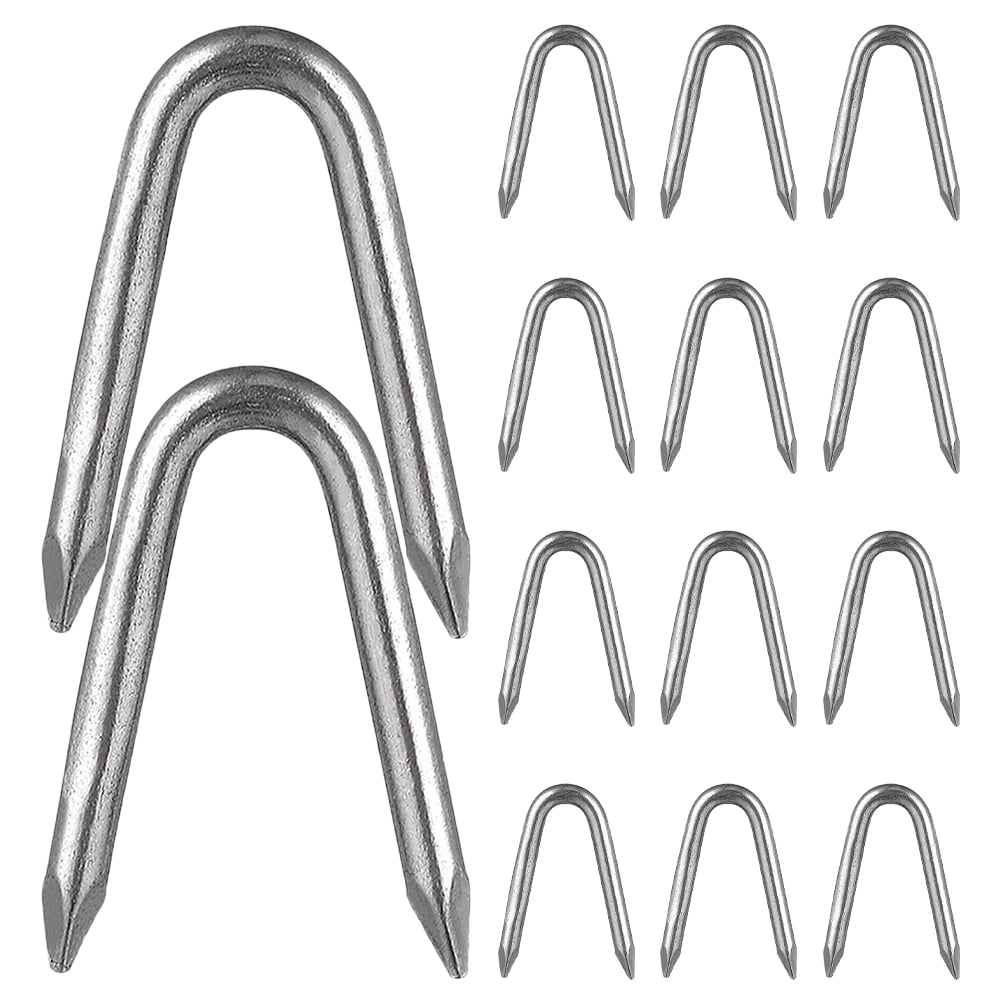 BERTDOMD 140pcs Heavy-Duty Iron U-Shaped Fence Staples Wire Fencing ...