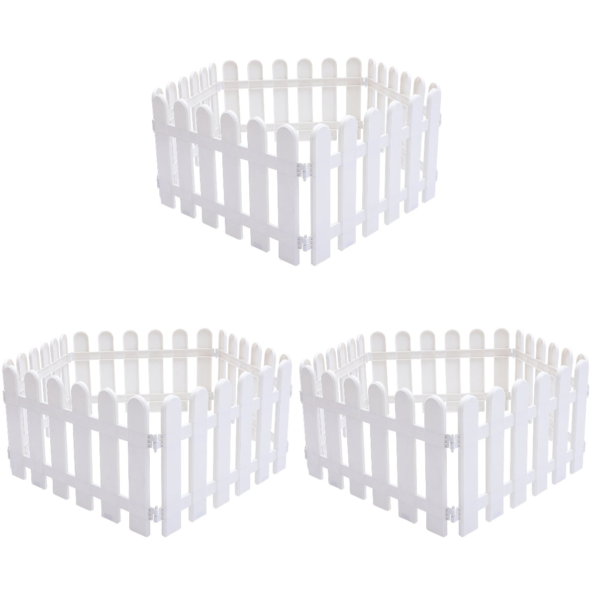 BERTDOMD 15 Pcs Garden Picket Fence Plastic White Edgings Decorative ...