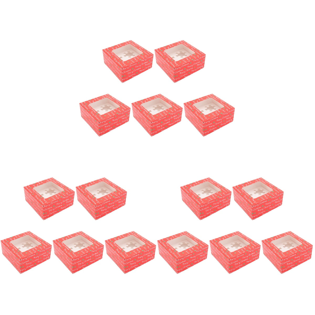 BERTDOMD 15 Sets of Four Grids Cake Wrapping Boxes Cupcake Separated ...