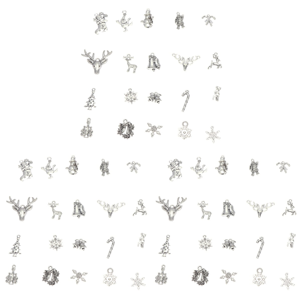 BERTDOMD 150 pcs Christmas Theme Pendants Assorted Pattern Alloy Charms ...