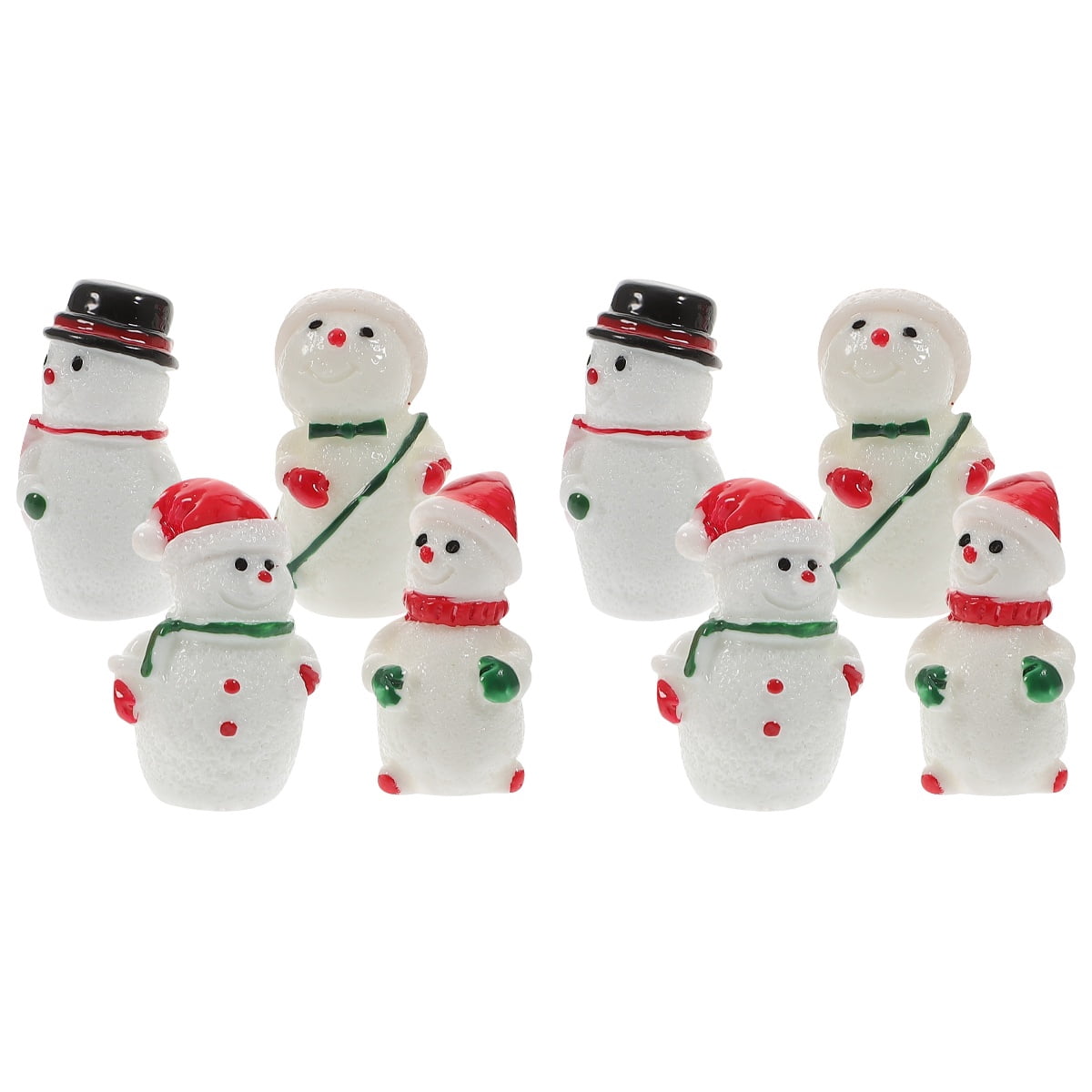 BERTDOMD 16 pcs Snowman Figurine Resin Miniature Snowman Home Decor ...