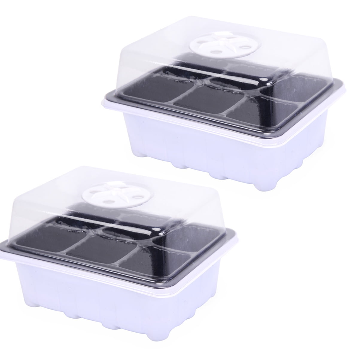 BERTDOMD 2 Sets of 6 Cells Trays Breathable Plant Flower Grow Starting ...