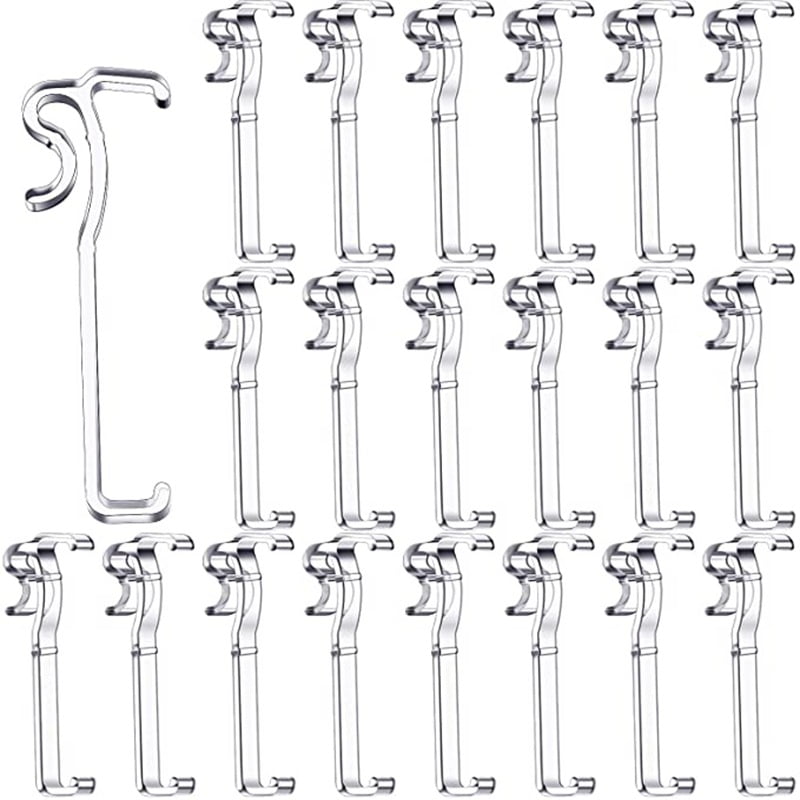 BERTDOMD 20 Pcs Valance Clips Clear Plastic Window Blinds Hidden Clip ...