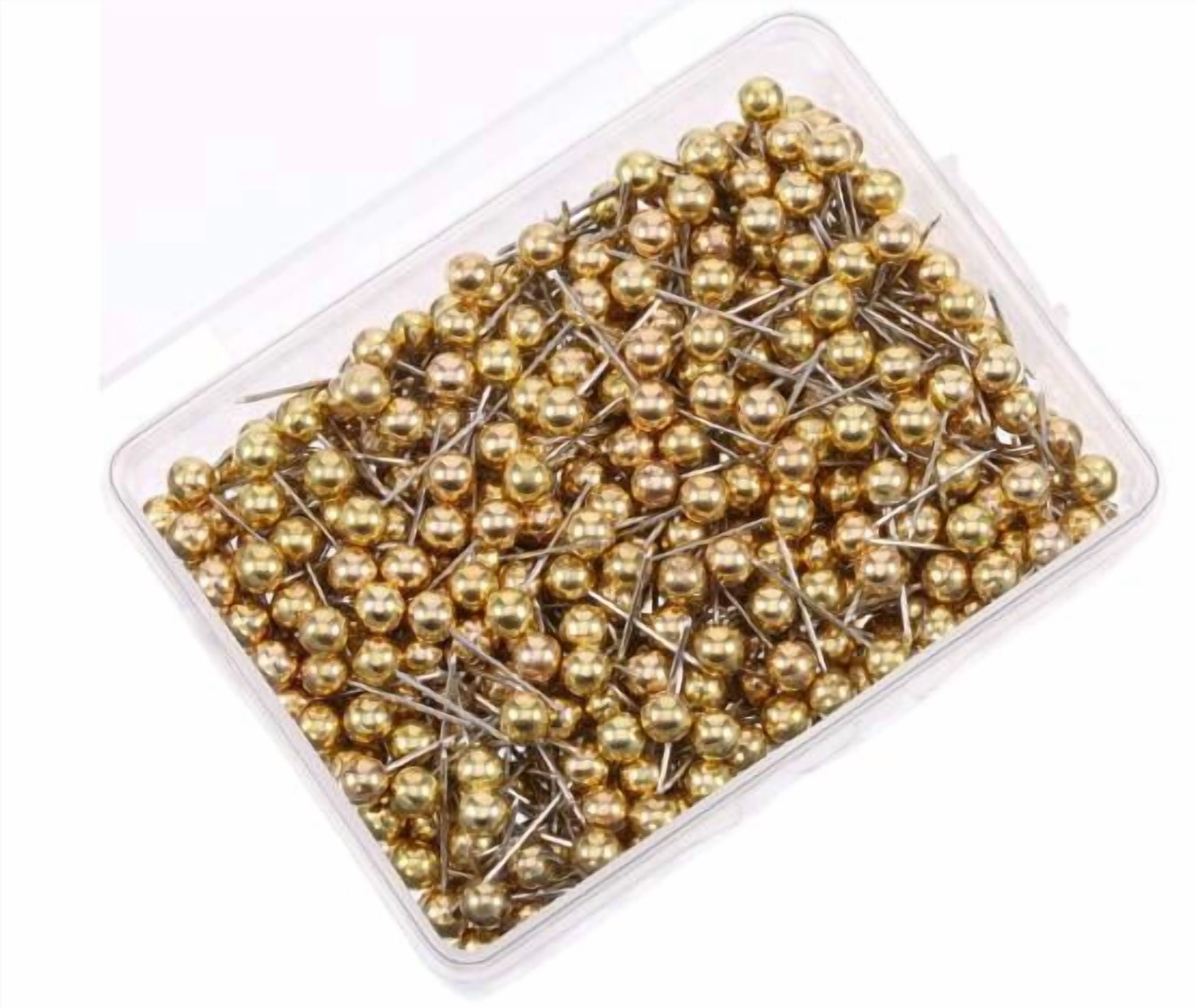 BERTDOMD 200 Pcs Gold Push Pins Decorative Thumb Tacks Round Ball Head ...