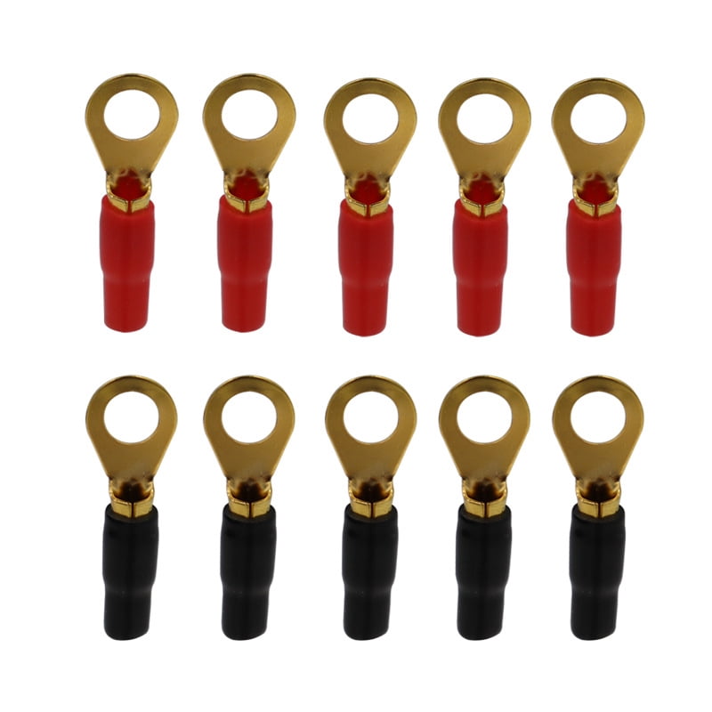 BERTDOMD 20Pcs Insulated Terminals Ring Fork Electrical Wire Crimp ...
