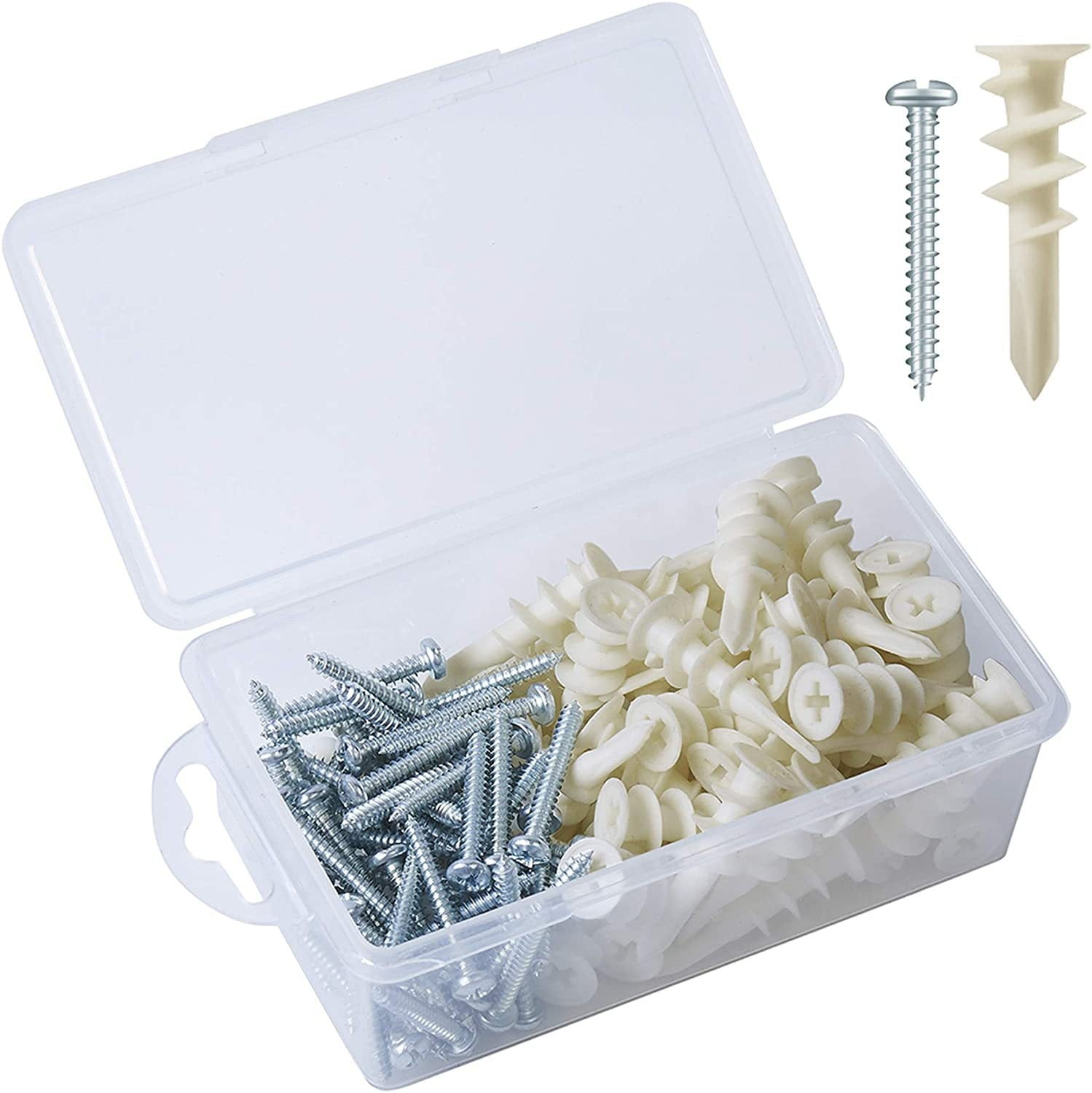 BERTDOMD 25pcs Drywall Anchor Kit Hollow Wall Anchor Plasterboard Plugs ...