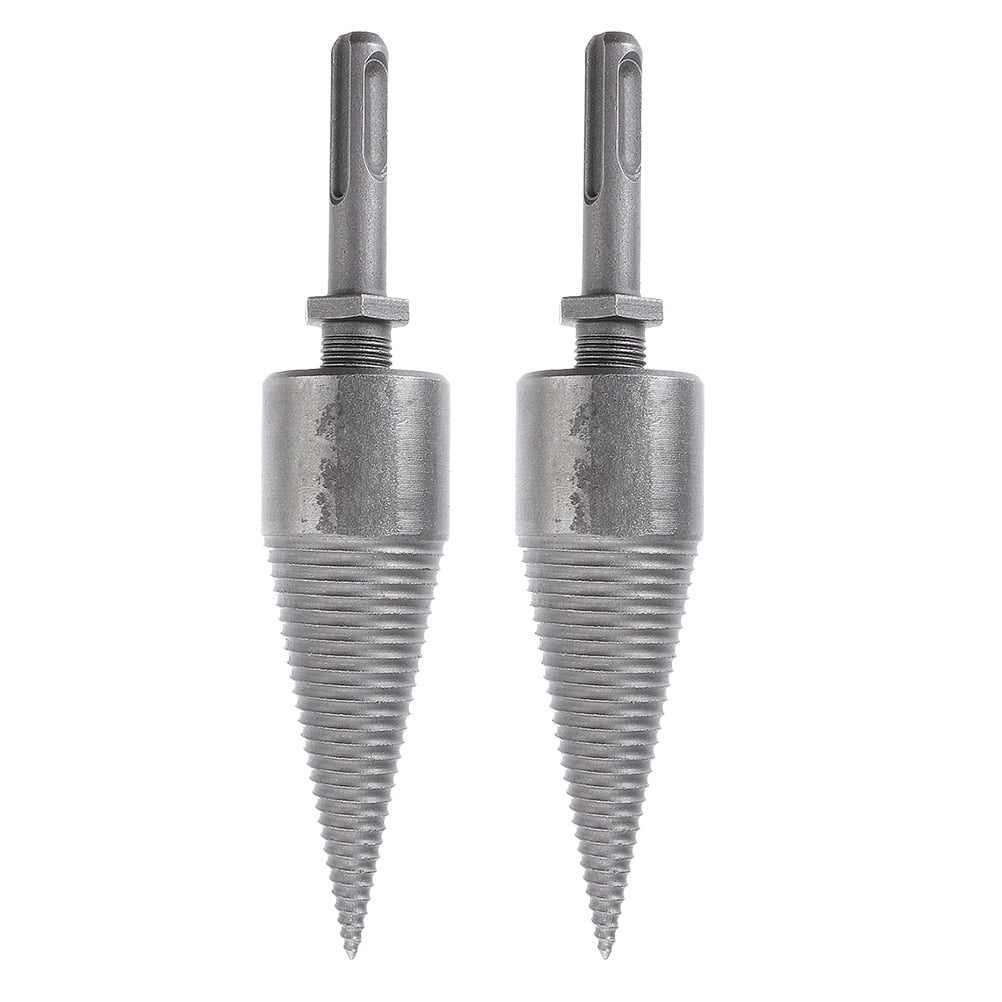 BERTDOMD 2Pcs Firewood Drill Bit Log Wood Splitter Cones Wood Drill Bit ...