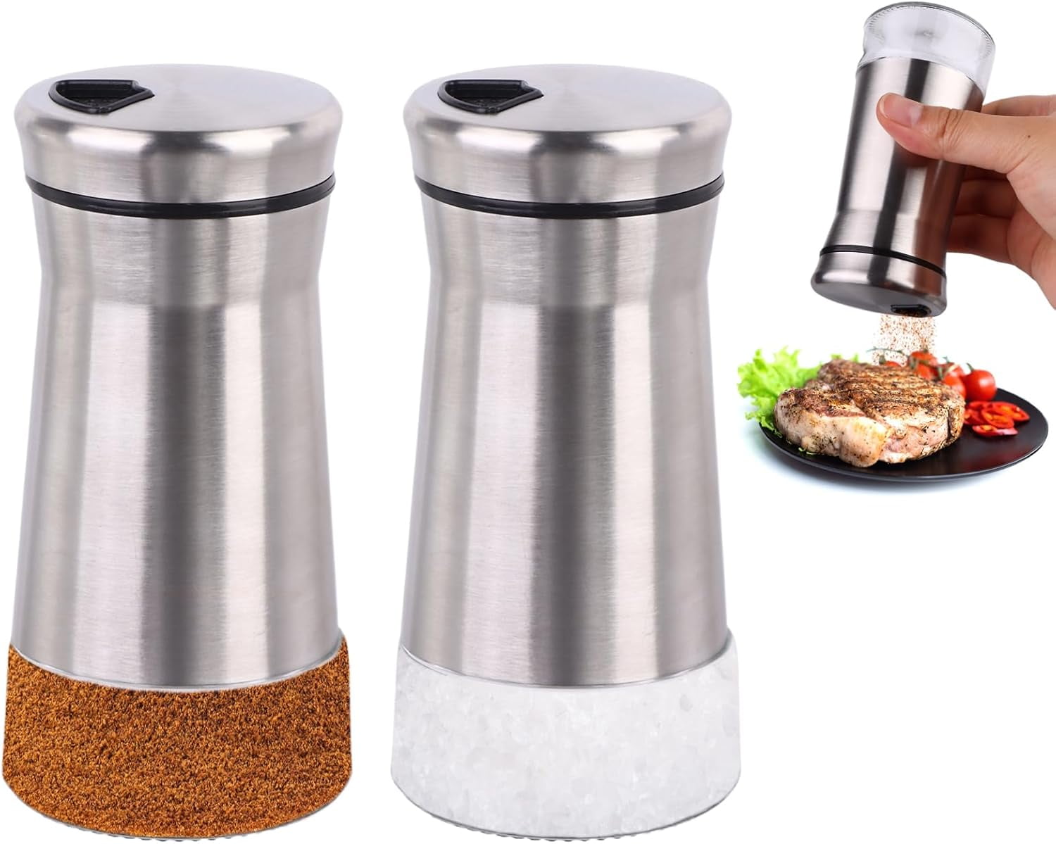 HEMOTON Worgeous 2Pcs Seasoning Shaker Portable Condiment Bottle ...