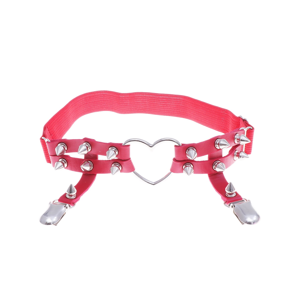 BERTDOMD 2pcs Adjustable PU Leg Garters Punk Style Hollow Heart Molding ...