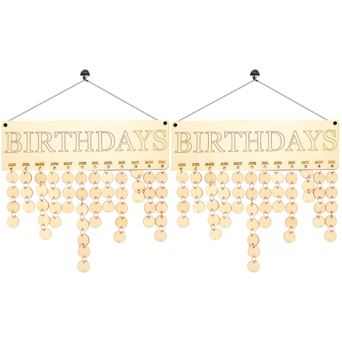 EXHUMKY Khaki 2pcs BERTDOMD Wooden Hanging Calendar Home Wall ...