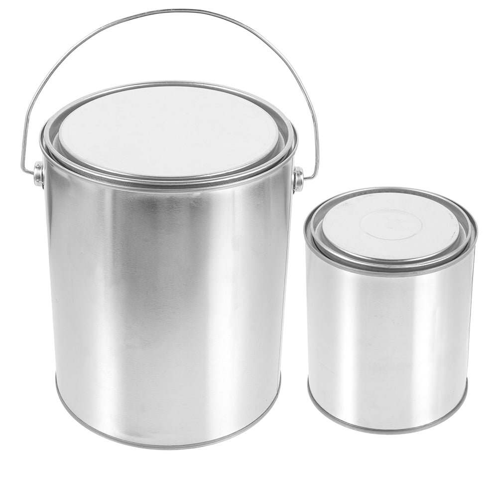 BERTDOMD 2pcs Metal Paint Can Practical Paint Bucket Round Pigment ...
