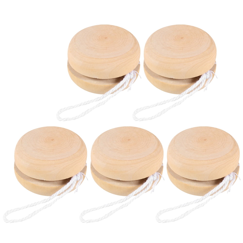 BERTDOMD 2pcs Wood Yoyo Crafts Unfinished Wood Mini Round Ball Diy Baby ...