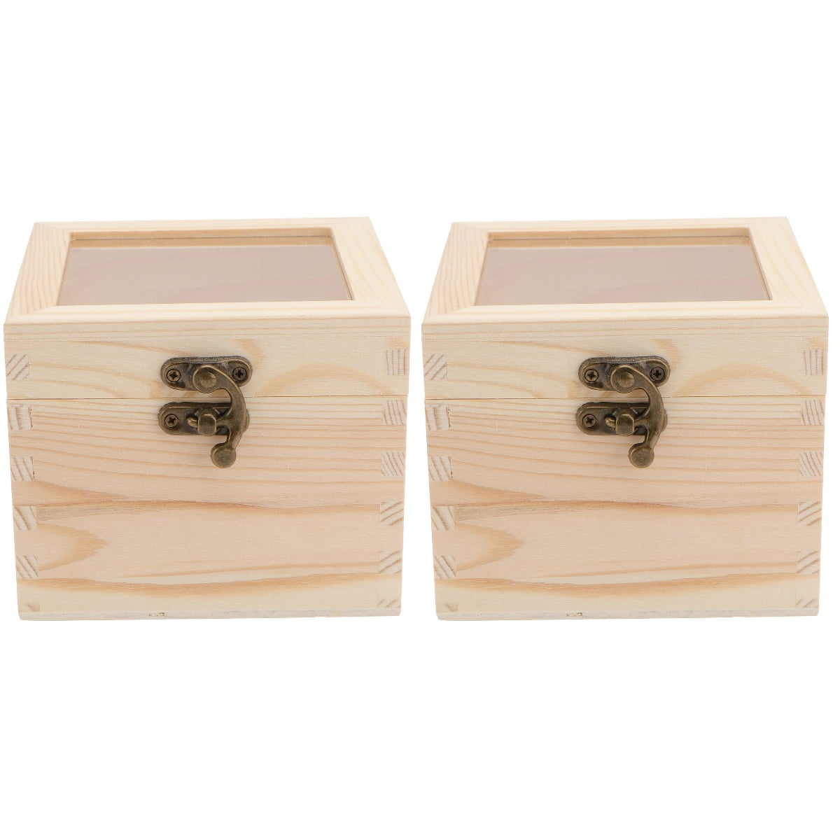 BERTDOMD 2pcs Wooden Gift Box Immortalized Flower Storage Box ...