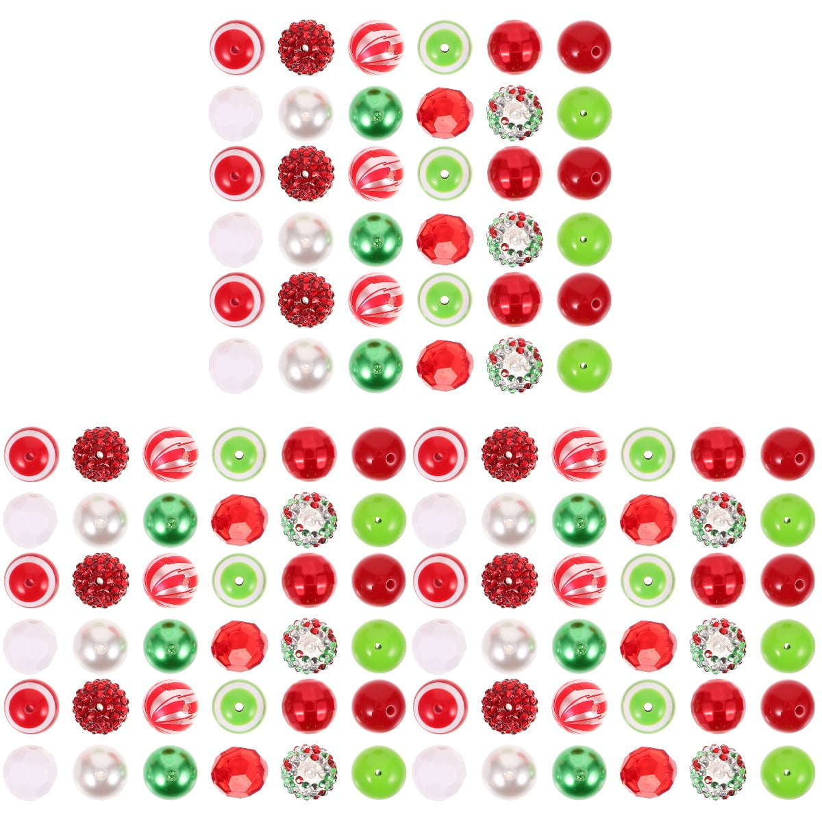 BERTDOMD 3 Packs Acrylic Loose Beads Christmas Loose Bead Round Charm ...