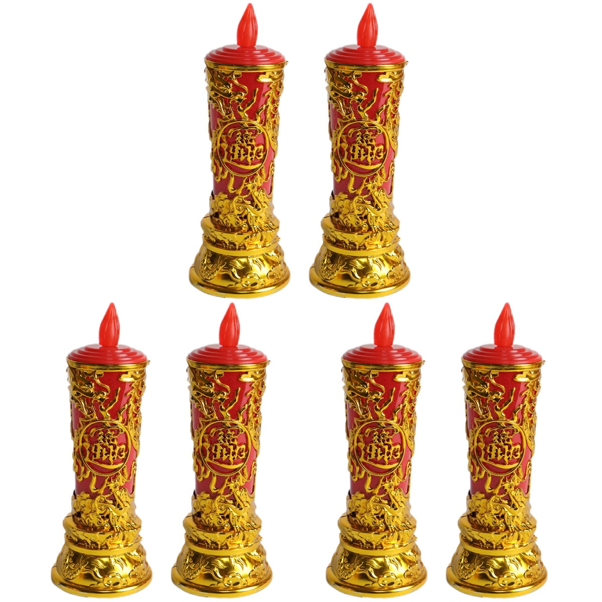 BERTDOMD 3 Pairs of Worship Candle Lights Electric Fake Candle Buddhism ...